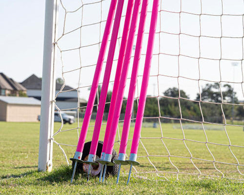 Pink Agility Poles – Unbreakable Pro Speed Training Set – Goals4Sports